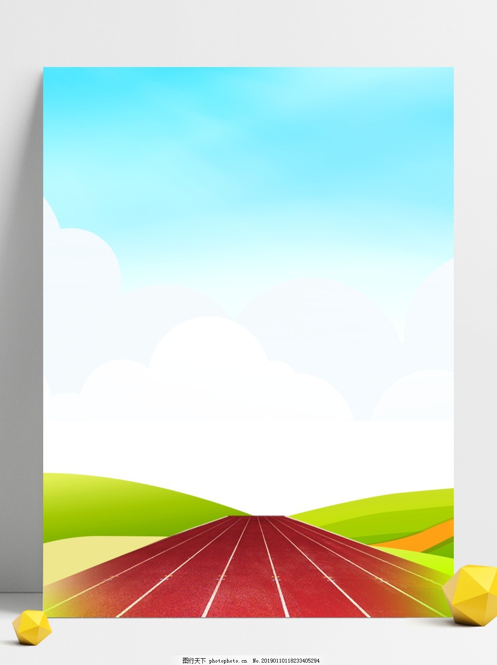 蓝天白云长跑运动背景图片_蓝天白云_自然风景-图行天下素材网