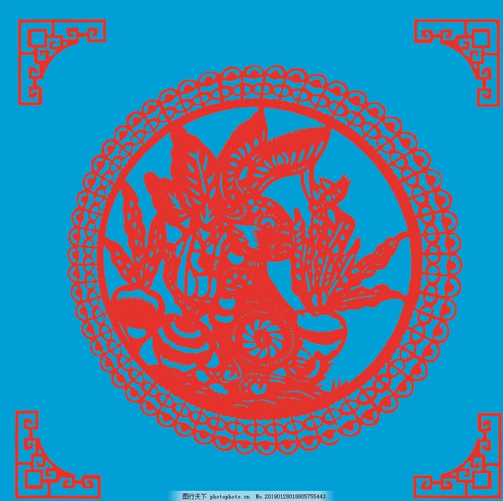 兔子剪纸图片_民俗人文_生活方式-图行天下素材网