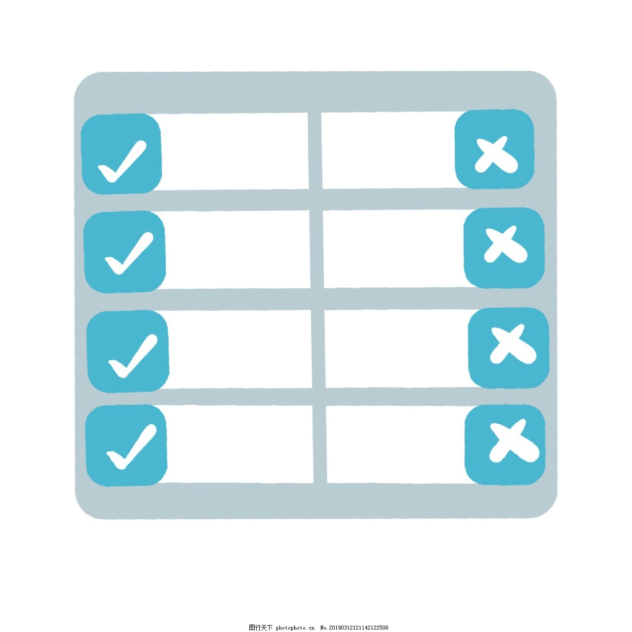蓝色对号错号分类图标图片_PPT元素_设计元素-图行天下素材网