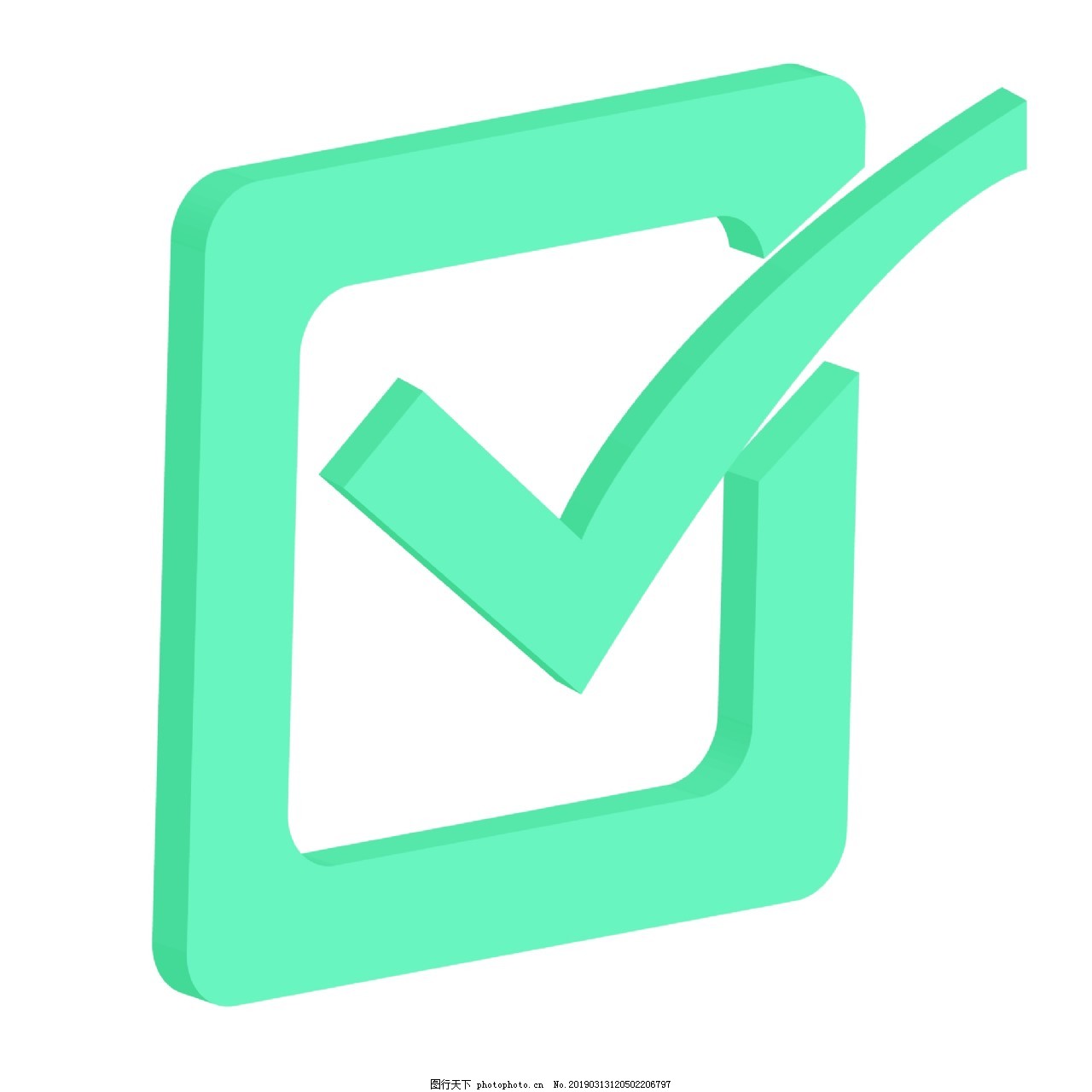 蓝色框内的绿色正确符号图标素材图片_图标元素_设计元素-图行天下素材网