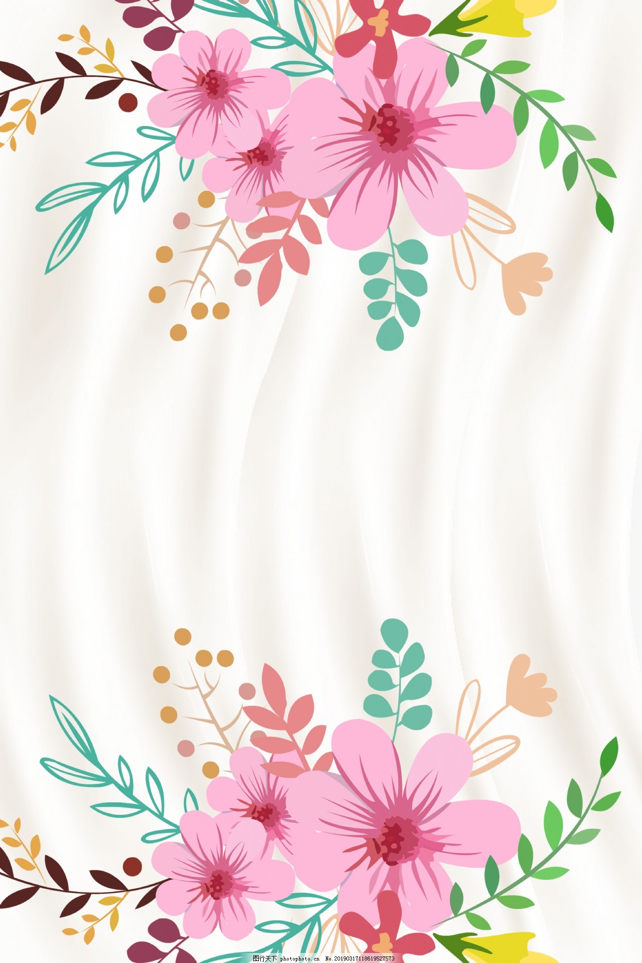 花卉丝绸背景PSD分层H5背景素材图片_H5背景_背景底纹-图行天下素材网