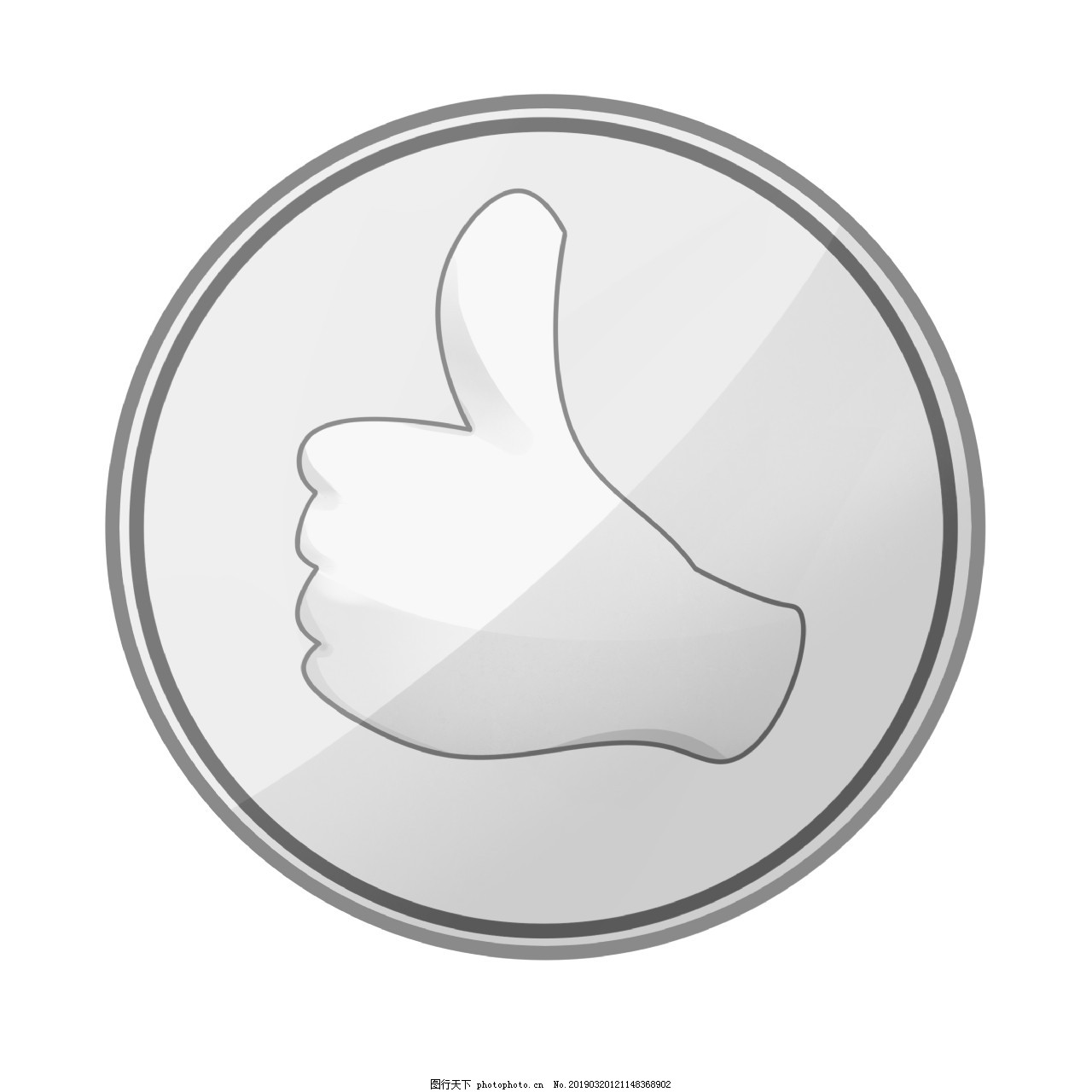 圆形大拇指点赞插图图片_PPT元素_设计元素-图行天下素材网